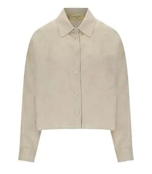 Max Mara Ecru Linen Shirt Jacket