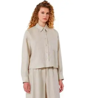 Max Mara Ecru Linen Shirt Jacket