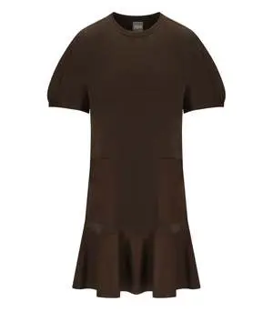 Max Mara Onore Mini Dress With Puff Sleeves And Ruffled Hem