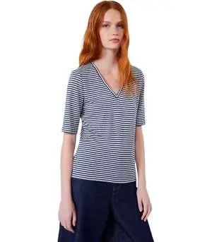 Max Mara Striped V-neck T-shirt