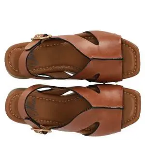 MISS OLIVIA Eva Studded Leather Wedge Sandals