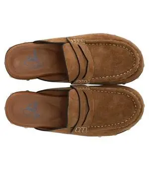 MISS OLIVIA Noemi Suede Clogs With Stud Detailing