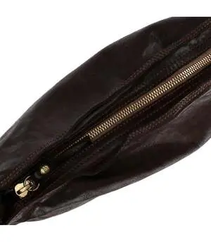 CAMPOMAGGI Gianna Dark Leather Shoulder Bag