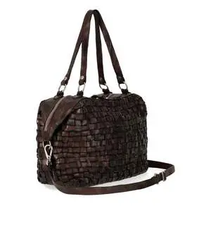 CAMPOMAGGI Large Woven Leather Bag