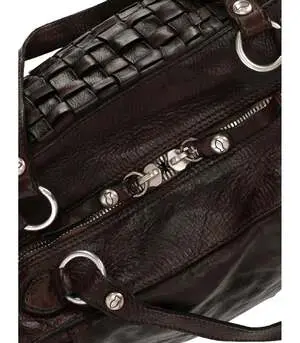 CAMPOMAGGI Large Woven Leather Bag