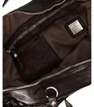 CAMPOMAGGI Large Woven Leather Bag