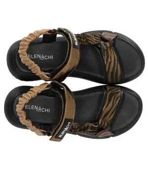 Elena Iachi Zebra Pattern Sandals