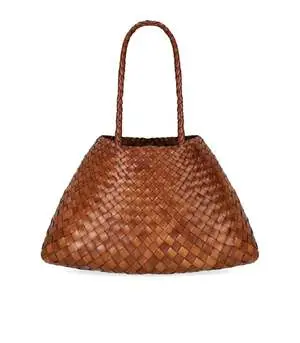 Dragon Diffusion Leather Woven Shoulder Bag - Tan