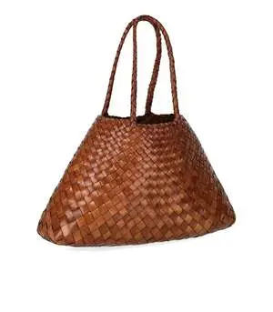 Dragon Diffusion Leather Woven Shoulder Bag - Tan