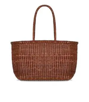 Dragon Diffusion Leather Woven Basket Bag - Tan