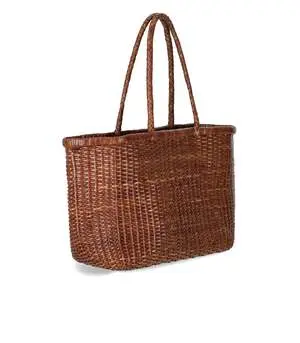 Dragon Diffusion Leather Woven Basket Bag - Tan