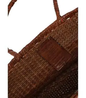 Dragon Diffusion Leather Woven Basket Bag - Tan