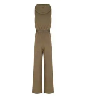Elisabetta Franchi Knitted Jumpsuit With Hood And Belt - Beige