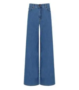Women's blue wide-leg jeans