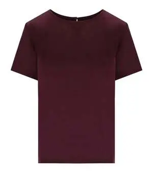 Max Mara Burgundy Satin And Lyocell Blouse - Red