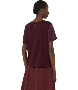Max Mara Burgundy Satin And Lyocell Blouse - Red