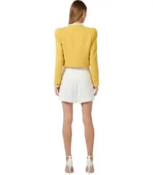 Elisabetta Franchi Gabardine Shorts With Detachable Logo Chain