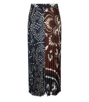 Max Mara Printed Pleated Midi Skirt