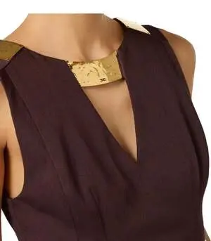 Elisabetta Franchi Gabardine Jewel Dress