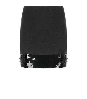 Max Mara Wool Skirt With Sequin Hem