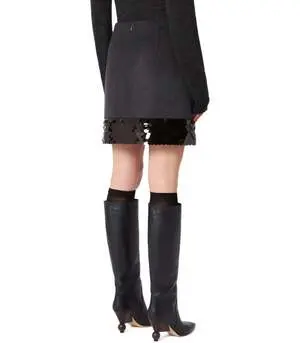 Max Mara Wool Skirt With Sequin Hem