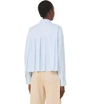 Max Mara Eden Striped Cotton Poplin Shirt - Light Blue