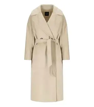 Max Mara Resina Belted Wool Coat - Ivory