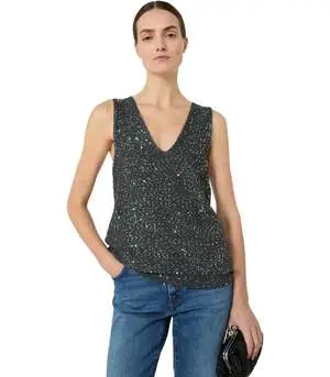 Max Mara Sleeveless Sequin Embellished Knit Top