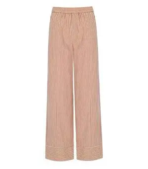 TRAFFIC PEOPLE Charlie Trousers Ecru And Brick Stripes