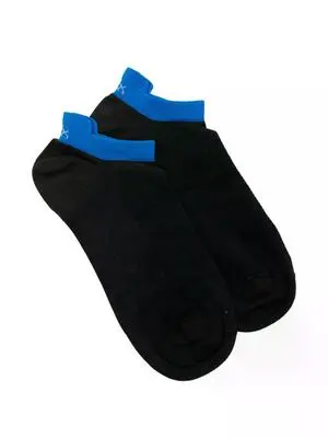 Zegna Logo Embroidered Socks - Black