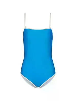 5PENING Contrast Trim High-cut Swimsuit - Blue