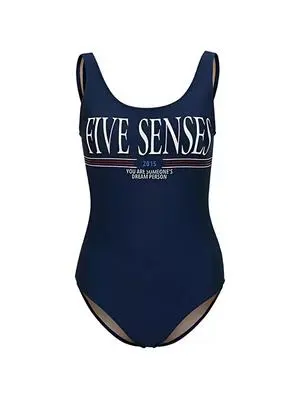 5PENING 24 Diana Logo-print Scoop-back Swimsuit - Blue