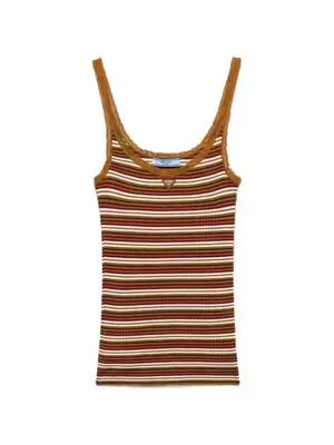 Prada Striped Cotton Slim-fit Top
