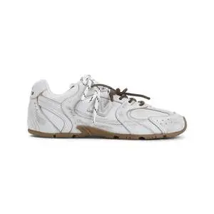 Miu Miu X New Balance Calf Leather Distressed Sneakers