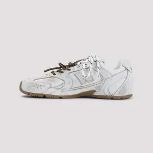 Miu Miu X New Balance Calf Leather Distressed Sneakers