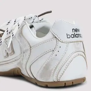 Miu Miu X New Balance Calf Leather Distressed Sneakers