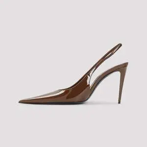 Saint Laurent Guermantes Pointed Slingback Pumps - Brown