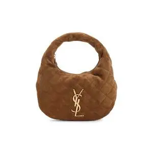 Saint Laurent Icare Hobo Bag In Suede - Brown