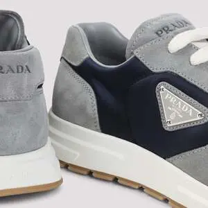Prada Suede And Re-nylon Low Top Sneakers - Multicolor
