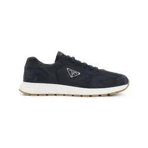 Prada Suede And Re-nylon Lace-up Sneakers - Blue