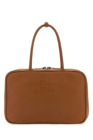 Miu Miu Miu Miu Caramel Leather Handbag Brown