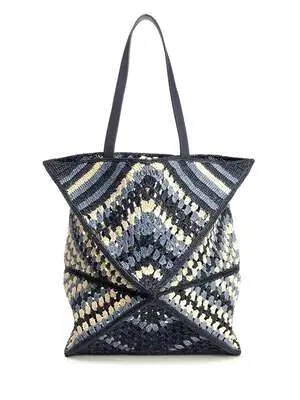 Loewe Fold Xl Tote Bag In Raffia - Blue