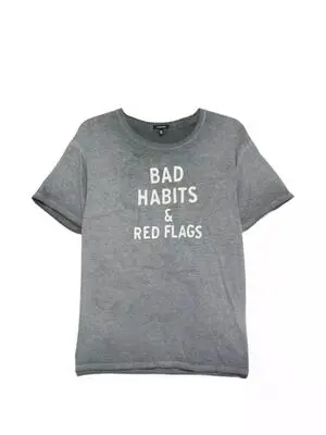 R13 Washed-effect Slogan Print T-shirt