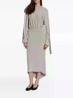 LANVIN Buckled-cuff Self-tie Maxi Dress