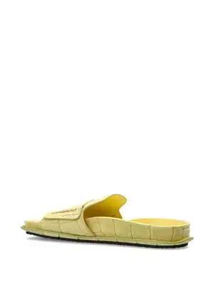 Jacquemus Croc-effect Leather Flat Sandals