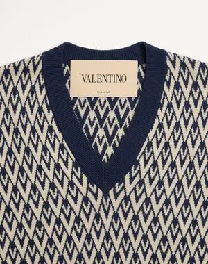 Valentino Garavani Wool Jumper With Toute La V Jacquard Pattern