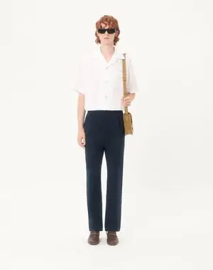 Valentino Garavani Bowling Shirt In Cotton Poplin With Vgold