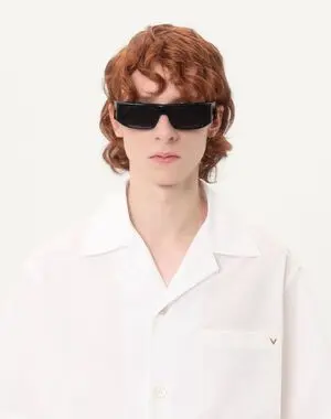 Valentino Garavani Bowling Shirt In Cotton Poplin With Vgold