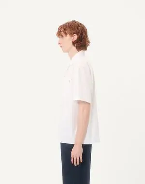 Valentino Garavani Bowling Shirt In Cotton Poplin With Vgold