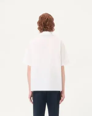 Valentino Garavani Bowling Shirt In Cotton Poplin With Vgold